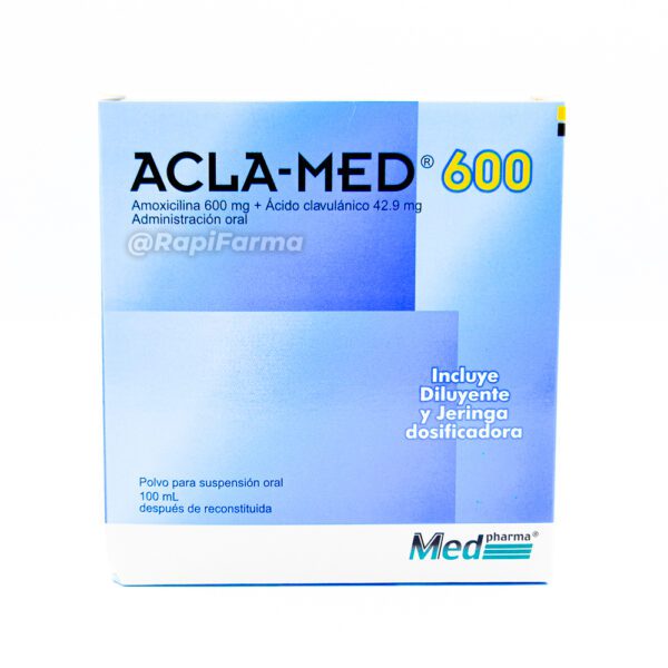ACLA-MED 600 600MG/42.9MG/5ML 100ML POLVO SUSPENSION - Distribuidor de Med Pharma