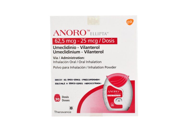 ANORO ELLIPTA 62.5MCG/25MCG 30 DOSIS POLVO INHALACION - Distribuidor de GSK
