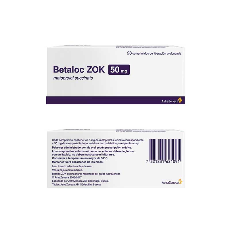BETALOC ZOC 50MG 28 TABLETA - Distribuidor de ASTRA ZENECA