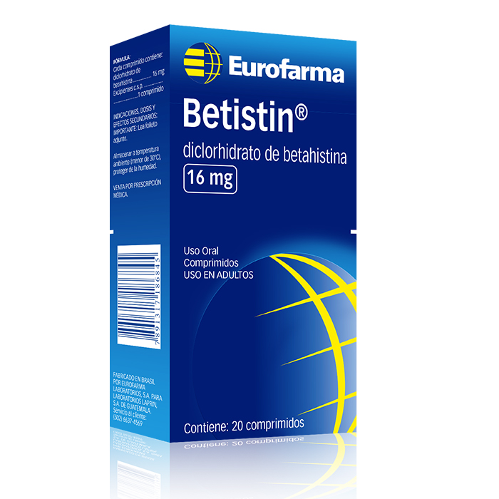 BETISTIN 16MG 20 TABLETA - Distribuidor de Eurofarma
