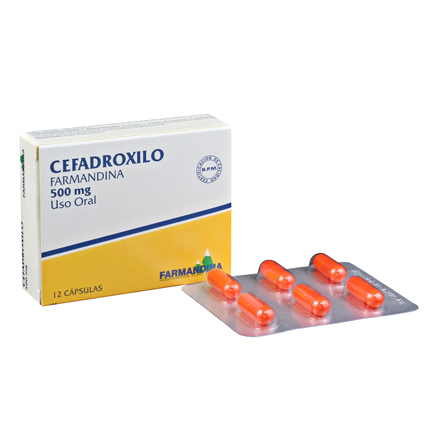 CEFADROXILO FARMANDINA 500MG 12 CAPSULA - Distribuidor de Farmandina
