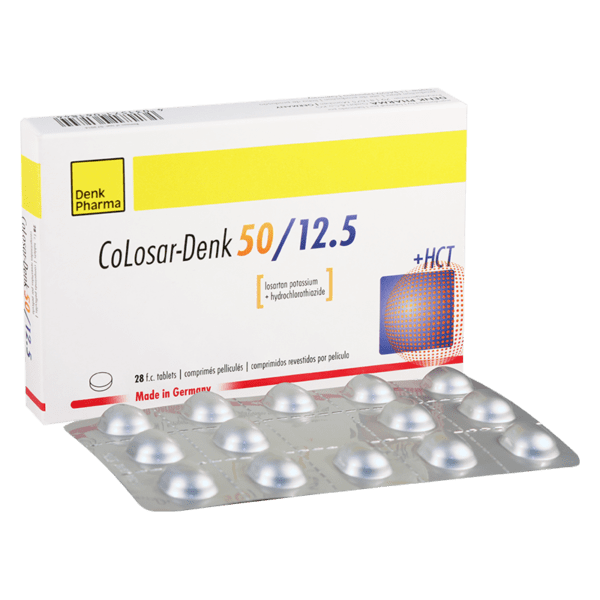 COLOSAR-DENK 50MG/12.5MG 28 COMPRIMIDO - Distribuidor de DENK PHARMA