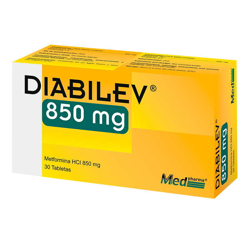 DIABILEV 850MG 30 TABLETA - Distribuidor de Med Pharma