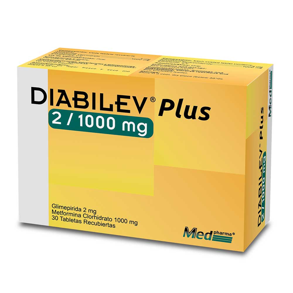 DIABILEV PLUS 2MG/1G 30 TABLETA - Distribuidor de Med Pharma
