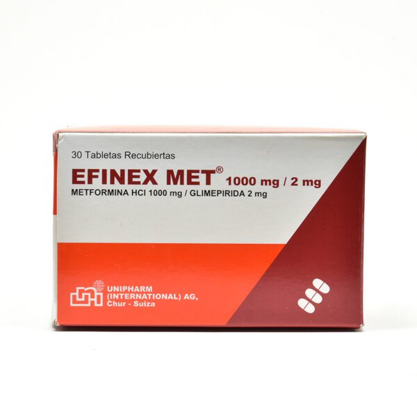 EFINEX MET XR 2MG/1000MG 30 TABLETA RECUBIERTA – Medikamentos.com