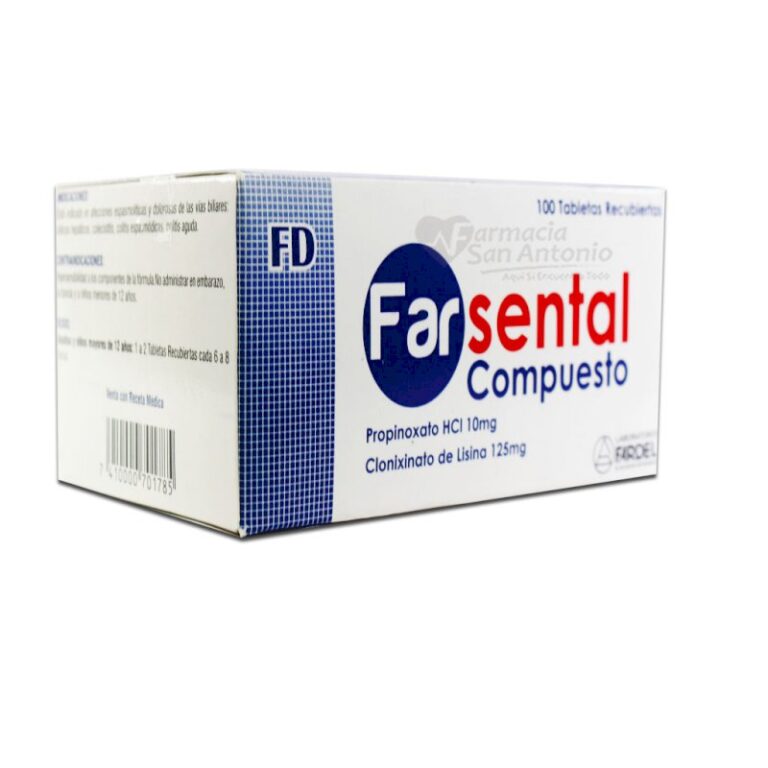 FARSENTAL COMPUESTO 125MG/10MG 10 TABLETA (1BLIST) - Distribuidor de ...