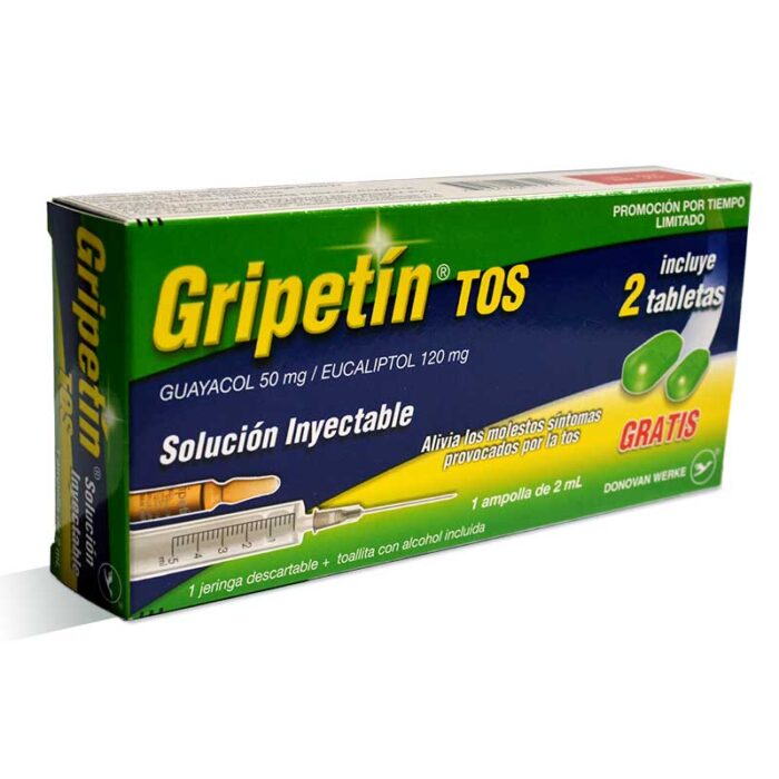 GRIPETIN GRIPE Y TOS 1 SOLUCION INYECTABLE IM 2ML (+2 TABLETA ...
