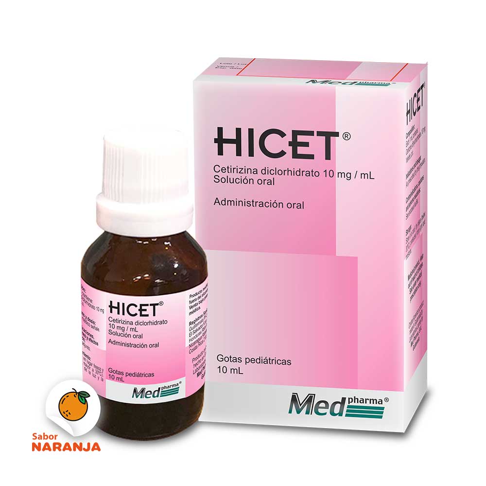 HICET 10MG/ML 10ML GOTAS - Distribuidor de Med Pharma