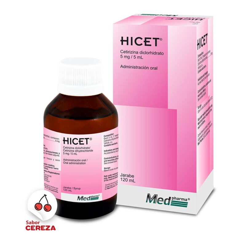 HICET 5MG/5ML 120ML JARABE - Distribuidor de Med Pharma