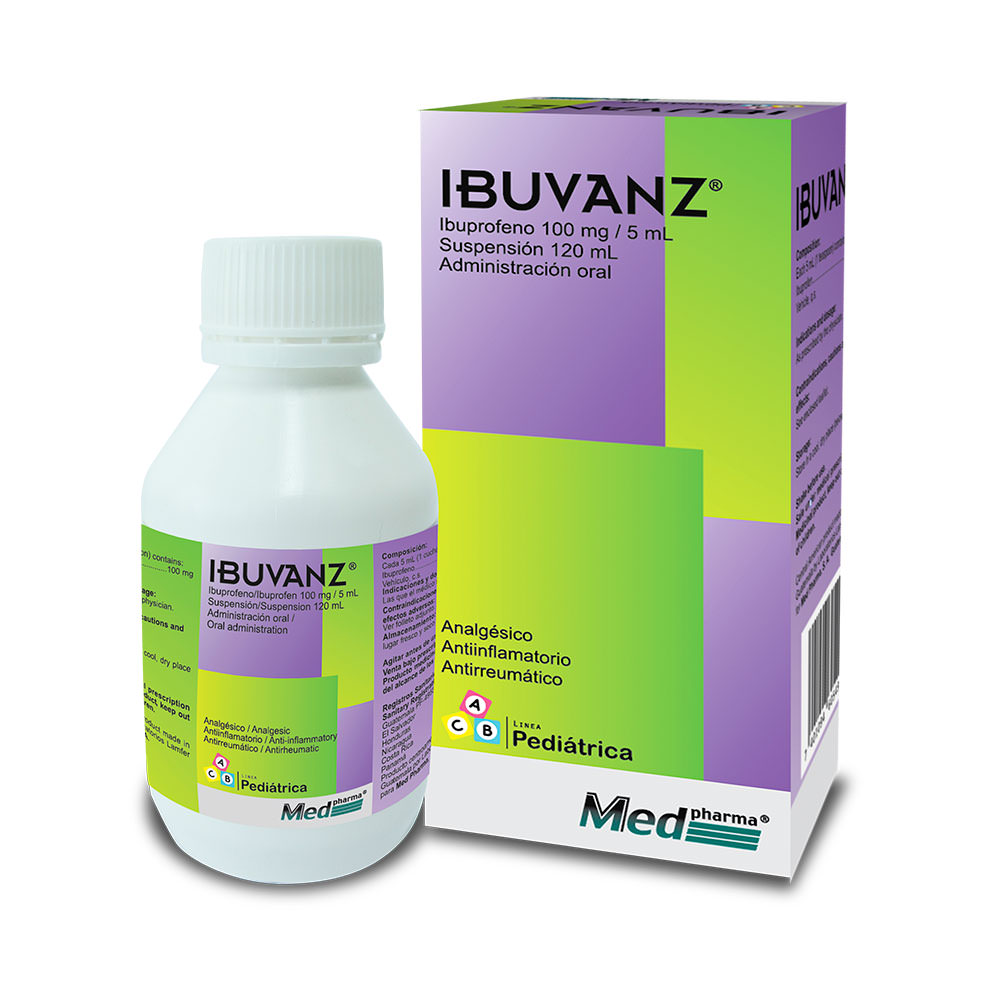 IBUVANZ 100MG/5ML 120ML SUSPENSION - Distribuidor de Med Pharma