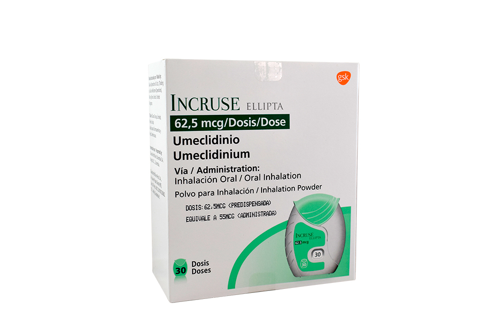 INCRUSE ELLIPTA 62.5MCG 30 DOSIS POLVO INHALACION - Distribuidor de GSK