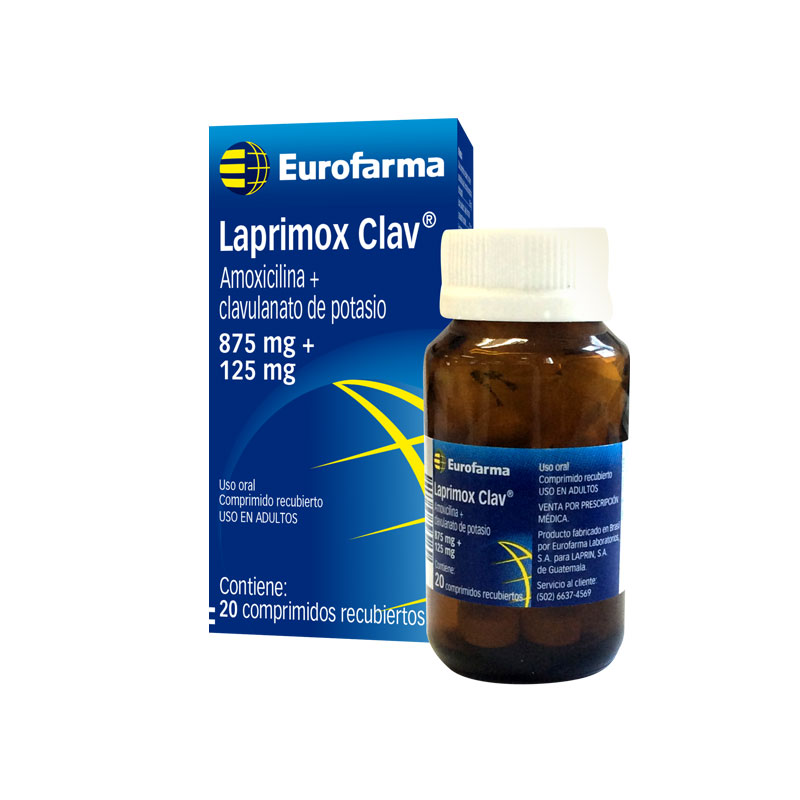 LAPRIMOX CLAV 875MG/125MG 20 COMPRIMIDO - Distribuidor de Eurofarma