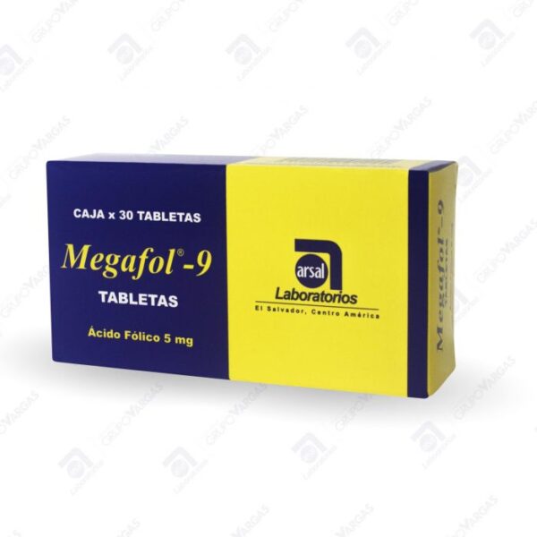 MEGAFOL-9 5MG 30 TABLETA - Distribuidor de Arsal