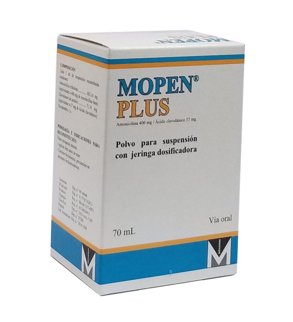 MOPEN PLUS 400MG/57MG/5ML 70ML POLVO SUSPENSION - Distribuidor de MENARINI