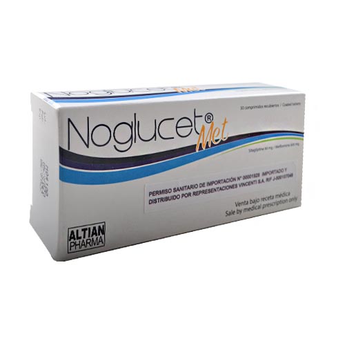 NOGLUCET MET 50MG/500MG 30 COMPRIMIDO - Distribuidor de ASTA MEDICA