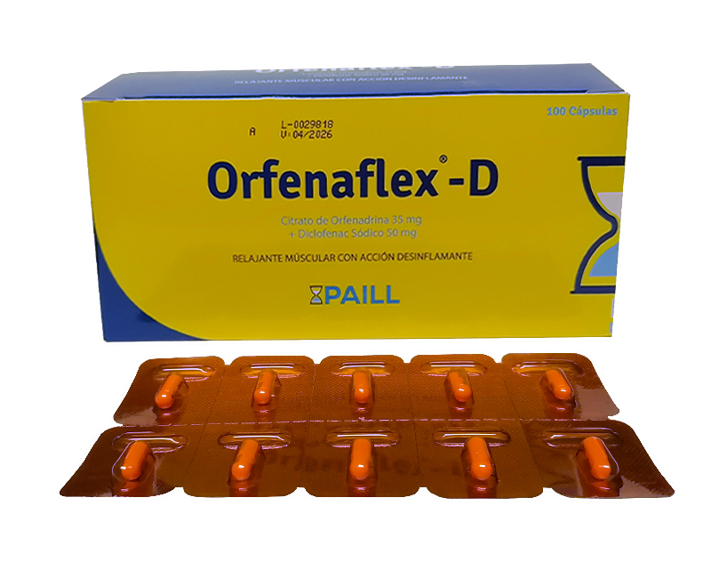 ORFENAFLEX-D 35MG/50MG 100 CAPSULA (DISP) - Distribuidor de GRUPO PAILL