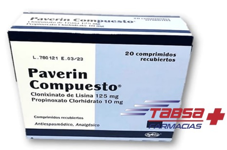 PAVERIN COMPUESTO 125MG/10MG 20 COMPRIMIDO - Distribuidor de INFASA ETICA