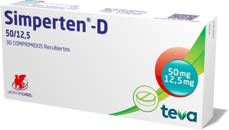 SIMPERTEN D 50MG/12.5MG 30 COMPRIMIDO - Distribuidor de LUVECK