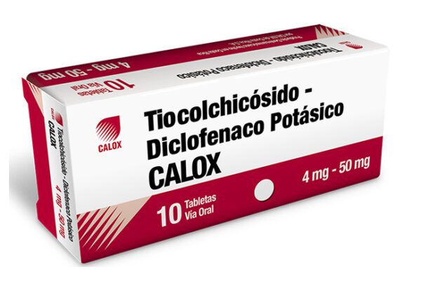 TIOCOLCHICOSIDO + DICLOFENACO POTASICO CALOX 4MG/50MG 10 TABLETA ...