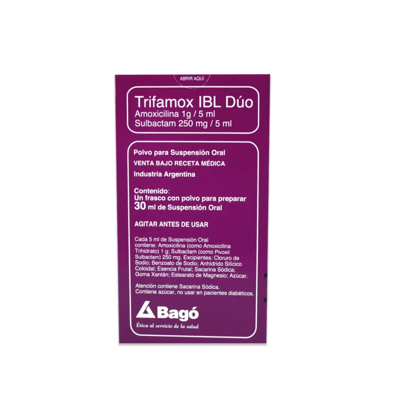 TRIFAMOX IBL DUO 1G/250MG/5ML 30ML POLVO SUSPENSION – Medikamentos.com