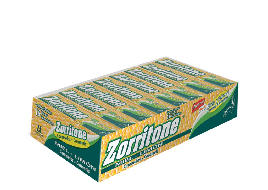 ZORRITONE MIEL-LIMON 12 CARAMELO BARRAS (DISP) – Medikamentos.com