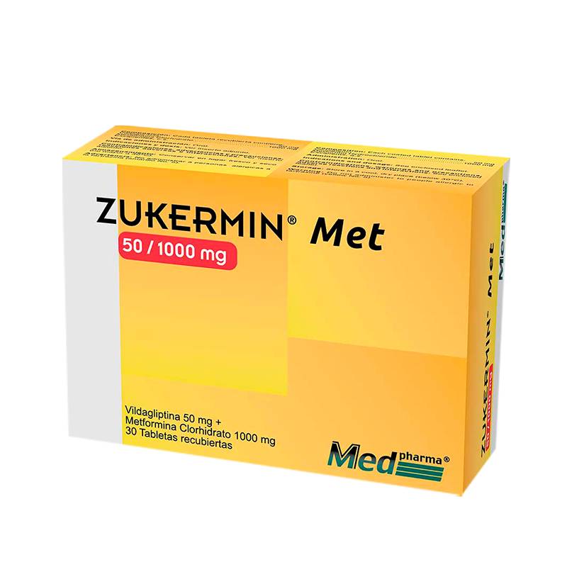 ZUKERMIN MET 50MG/1000MG 30 TABLETA - Distribuidor de Med Pharma