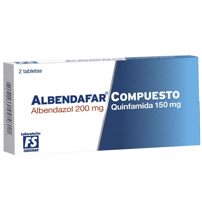 ALBENDAFAR COMPUESTO 200MG/150MG 2 TABLETA - Distribuidor de BENESSI