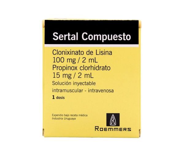 SERTAL COMPUESTO 100MG/15MG/2ML 3 DOSIS SOLUCION INYECTABLE IM/IV ...