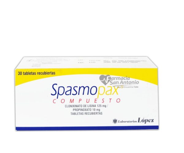 SPASMOPAX COMPUESTO 125MG/10MG 30 TABLETA - Distribuidor de PROCAPS FARMA