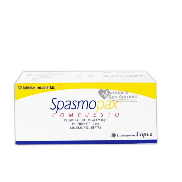 SPASMOPAX COMPUESTO 125MG/10MG 30 TABLETA - Distribuidor de PROCAPS FARMA